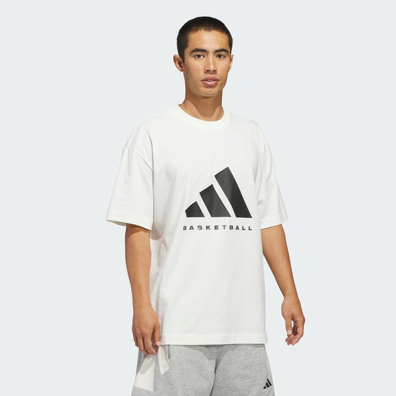 Adias阿迪阿斯SS TEE 新款纯棉篮球运动宽松短袖圆领T恤JZ9528