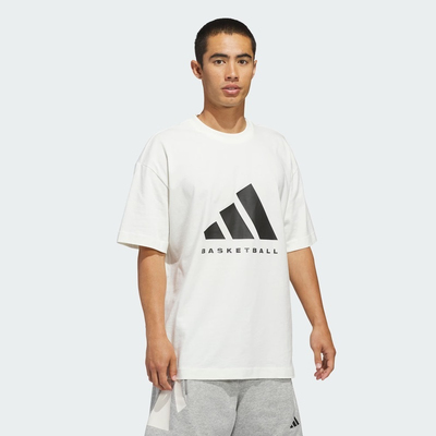 Adias阿迪阿斯SS TEE 新款纯棉篮球运动宽松短袖圆领T恤JZ9528