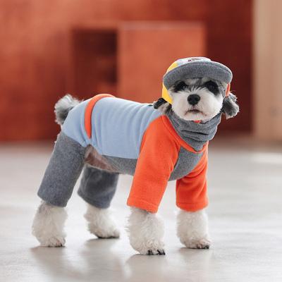 撞色高领宠物狗狗四脚衣秋冬保暖