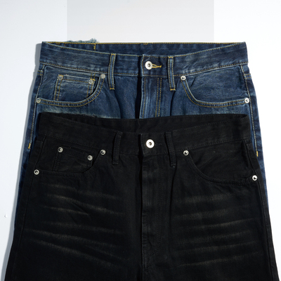 SOFTCONTAINER洗水做旧牛仔裤