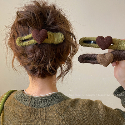 冬日入场券！爱心毛线鸭嘴夹