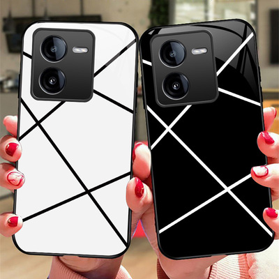 硅胶软边硬壳玻璃手机保护套简约