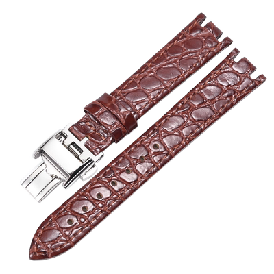 代用浪琴心月表带女L8.111 110 L8.115 112月相腕表蝴蝶扣皮表带