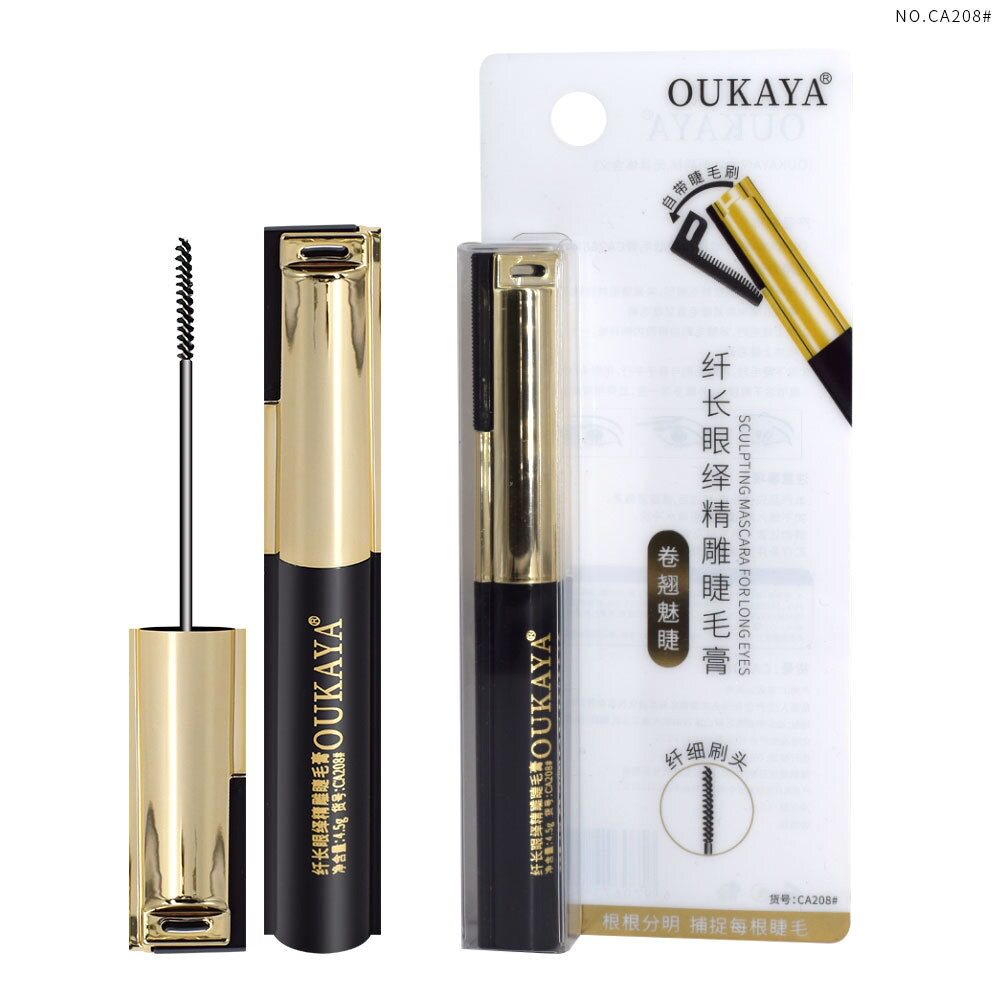 OUKAYA纤长眼绎精雕睫毛膏带睫毛刷卷翘纤长不易晕染初学者女彩妆