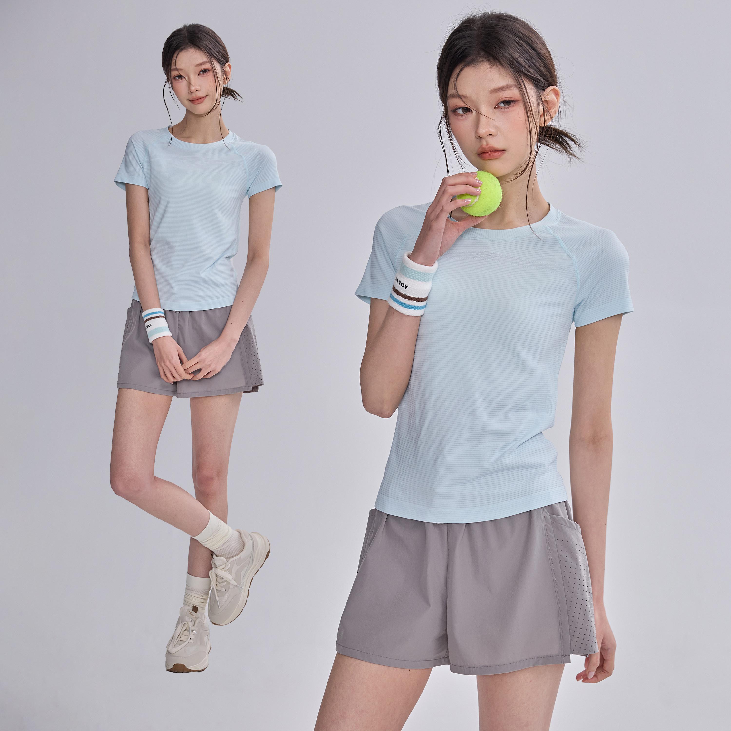 速干瑜伽服上衣女2026运动健身跑步短袖套装普拉提训练修身T恤夏