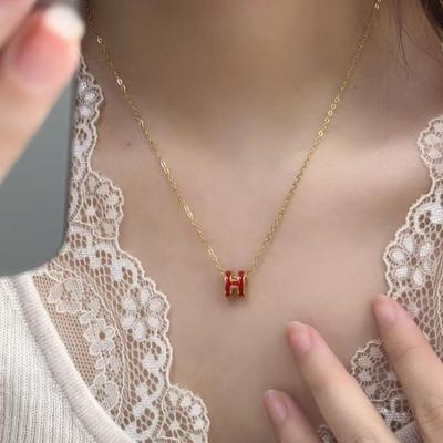 ins冷淡风极简精致轻奢H项链