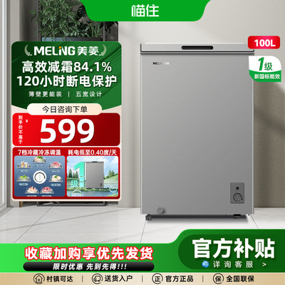 美菱100L/200l/300L减霜冷柜冰柜家用商用小型省电一级能效补贴