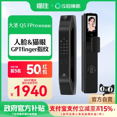 德施曼Q5FPro（新性能版）智能门锁人脸识别猫眼大屏密码指纹锁YB
