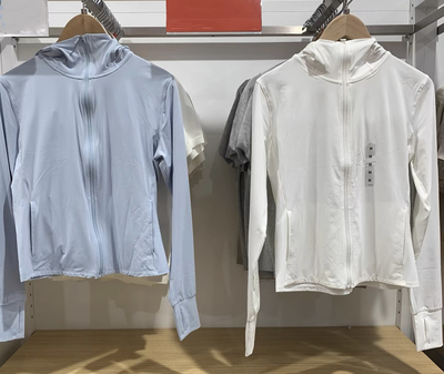 棵米ai蕉家高弹力防紫外线连帽开衫防晒衣凉感外套修身款女477049