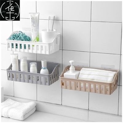 Bathroom Shelf Bathroom Adhesive Storage Rack Hooks Kitchen