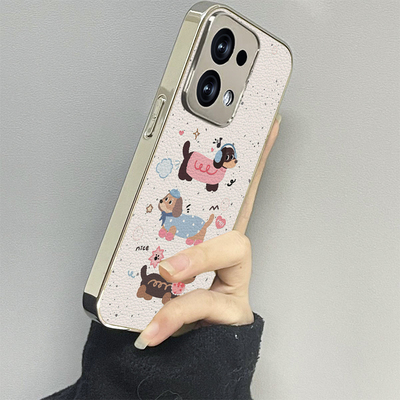 耳机小狗适用opporeno14手机壳reno13新款12oppofindx8x6x7ultra6防摔5k10pro+9男8女款7情侣3k12x套oppok9s