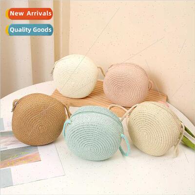 Round Straw Bags Bags ght Board DIY Cute Kids Handbag Coin B