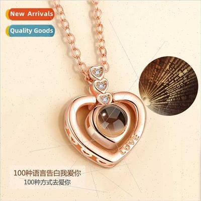 One Hundred Languages I Love You Necklace Love Memory Heart