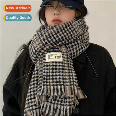 Korean  fashion color blocking bird nest scarf female winter
