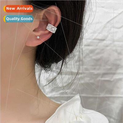 Tang grass pattern earrings whout ear holes hollowing woven