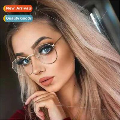 New metal retro floral rimmed eyeglasses frame lerary round