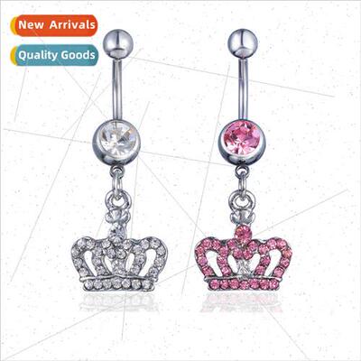 Body Piercing Jewelry Europe Crown Diamonds Belly Button Rin