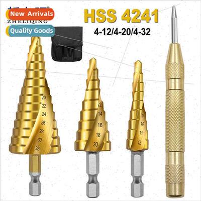 Centering drilling reaming drills set 4 hexagonal spiral flu