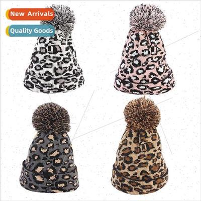 Women Leopard Print Woolen Cap Hundreds ball cap  American p