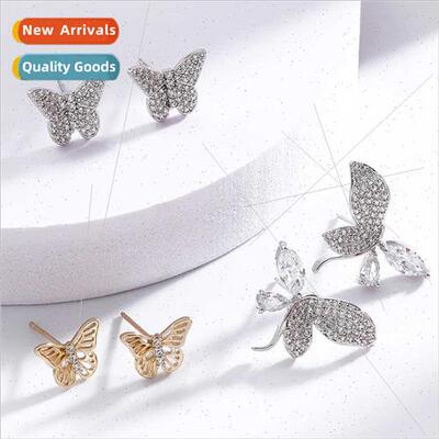 Copper inlaid zirconium exquise earrings female Koreasimple
