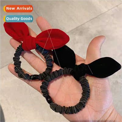 Red velvet bow new small intestine hair circle retro HK head