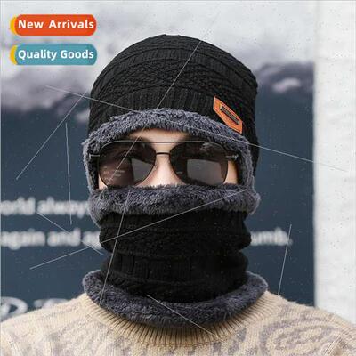 Hat men winter warm wool cap thickened kn cap set head cap m