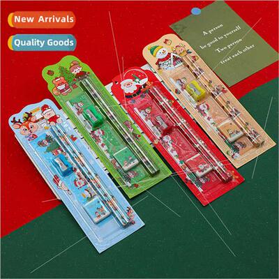 Christmas pencil set five children drawing 5 in 1 eraser pen