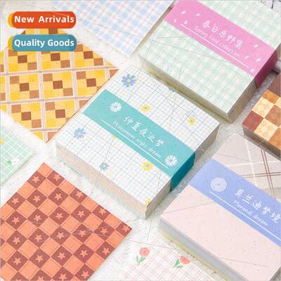 200 sheets salt plaid sticky notes plaid elements ins high-c
