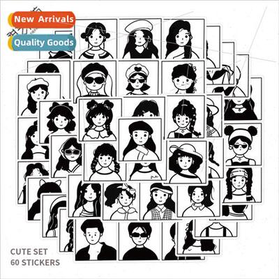 black and whe ins characters cartoon handbook stickers noteb