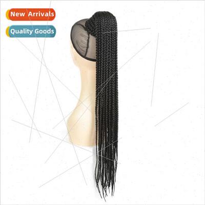 22-inch three-strand braided ponytail BUN PONY BOX BRAID dra