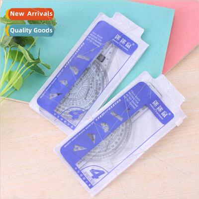 Zipper Sleeve Ruler Student ery Plastic Ruler Set 4 Exam Sta