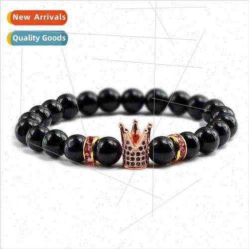 Micro-set Haoshi glossy black bracelet personalized frosted
