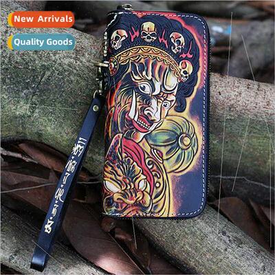 Men Wallet Head Cowhide Hand Engraved Money Clip