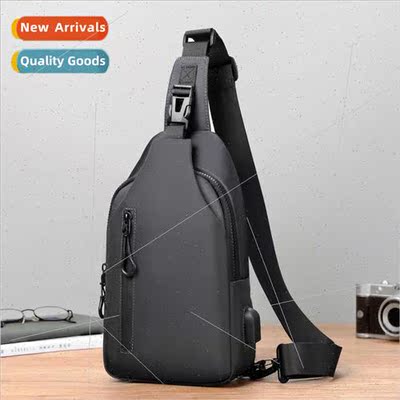new chest bag men simple solid color crossbody bag sports ou