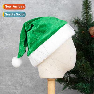 New Christmas green tinsel plush Santa Claus hat party dress