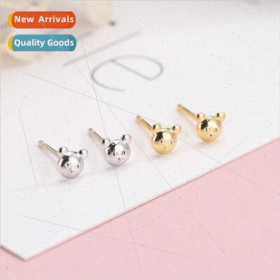 s925 silver Korea earrings female cute gummy bear earrings g