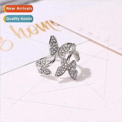 Fashion ring temperament full diamonds four butterfly ring w