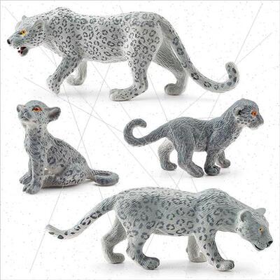 animal model jungle wild leopard family sandbox static snow