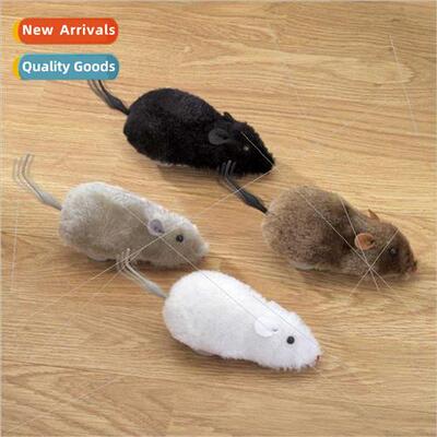 clockwork plush mouse trick dog cat pet toys will run waggin
