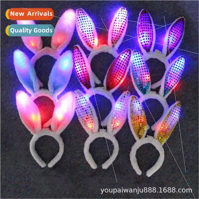 Concert props luminous headdress wh lights rabb ears childre