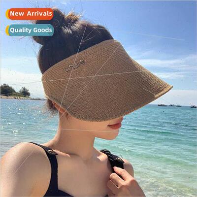 2023 Korean  hat female Japanese metal label sunscreen hollo