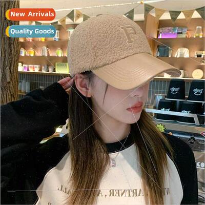 Korean  new winter hat female fashion P letters plush baseba