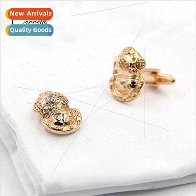 Diving Mask Shape Men French Business Rose Gold Cuff Studs C