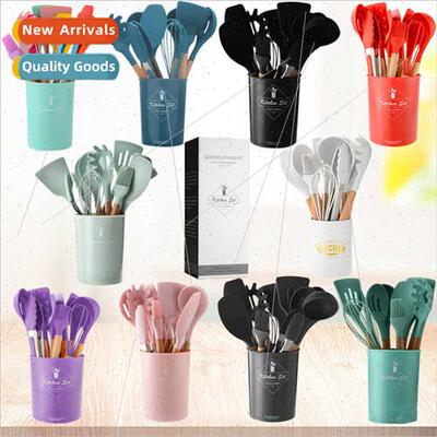 Colorful Wooden Handle licone Kchenware Set licone Spatula S