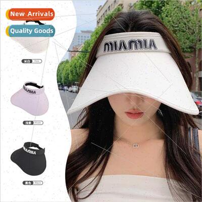 Summer anti-ultraviolet large brim sun hat new letters hollo