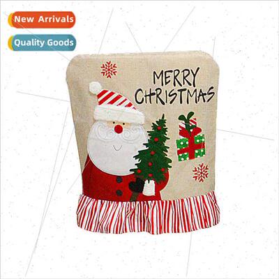 Christmas Embroidery Old Man Snowman Chair Cover nen Lace St