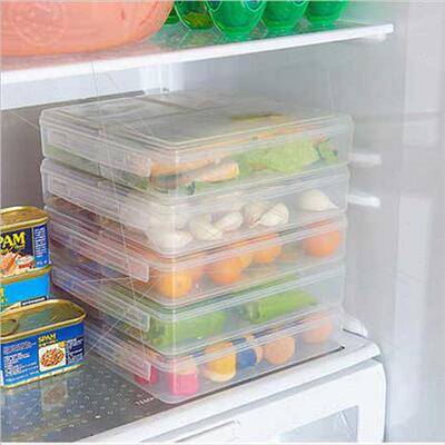 Kchen Crisper Plastic Three compartments lunch box rectangul