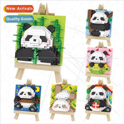 P001 micro diamond granular building blocks panda painting p