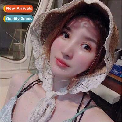 Straw hat female summer lace edge summer new outing parent-c
