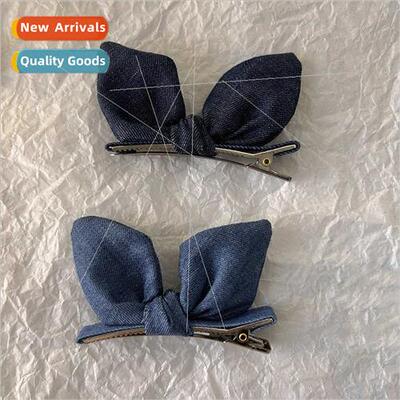 Hairpin rabb ears bow duckbill clip Korean headdress retro c